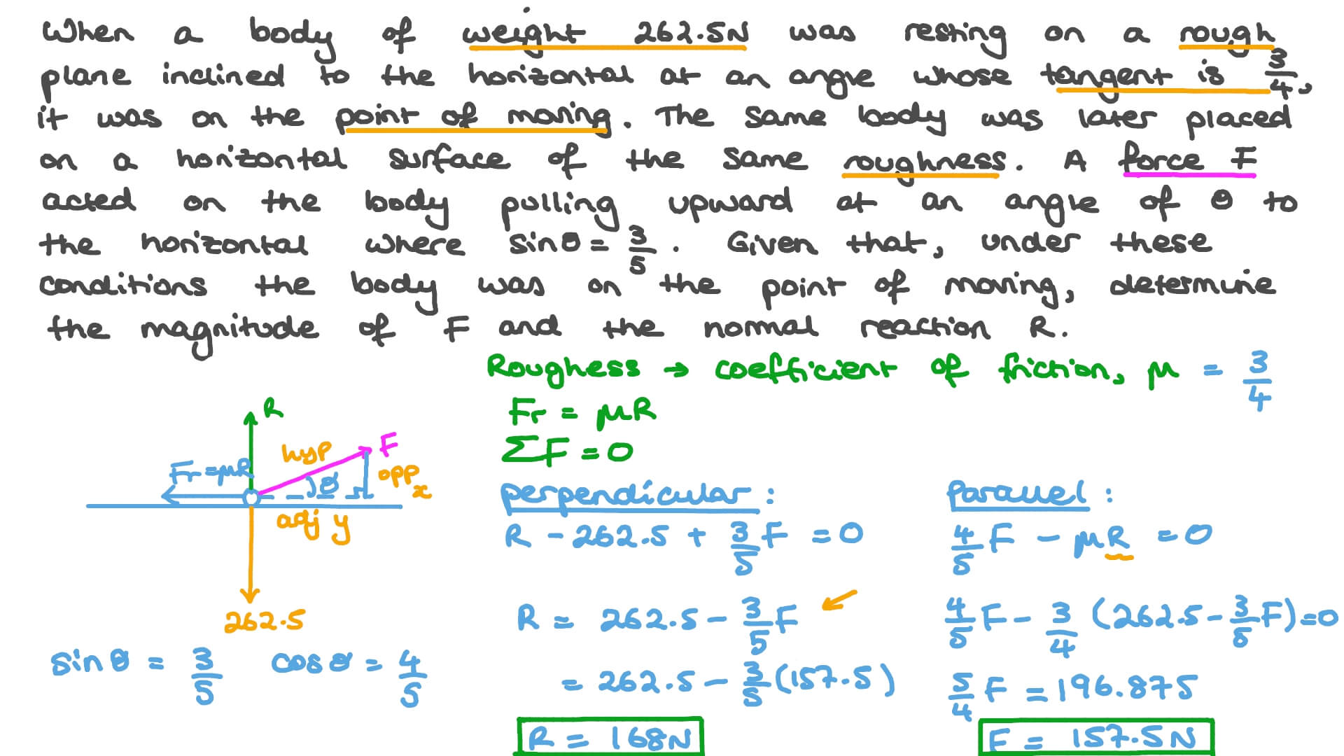 Question Video: Static Equilibrium with Friction | Nagwa