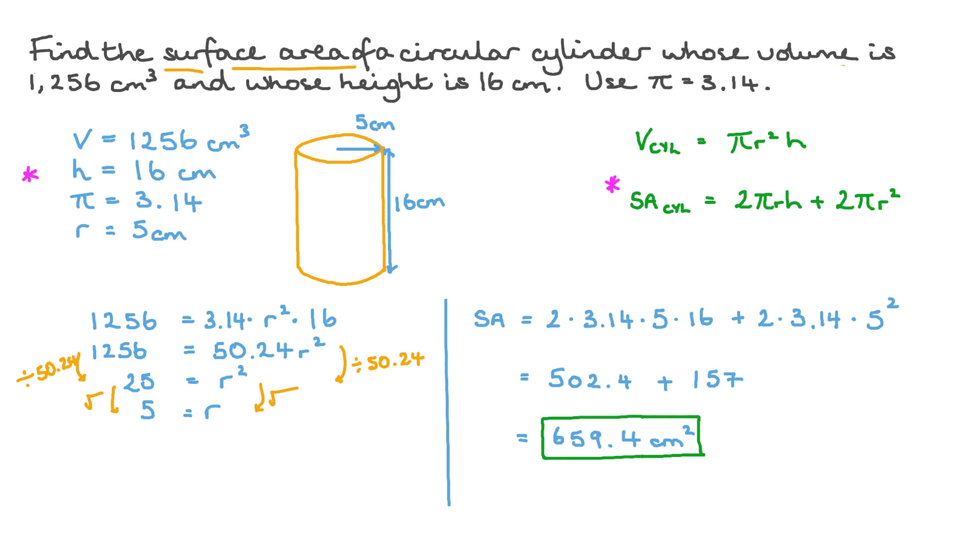 ion Video Finding The Surface Area Of A Circular Cylinder Given 