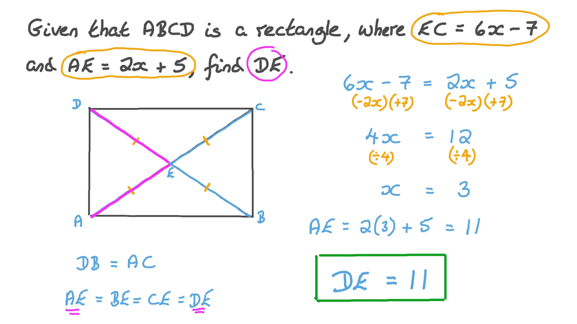ion Video Finding The Length Of A Diagonal In A Rectangle Given A 