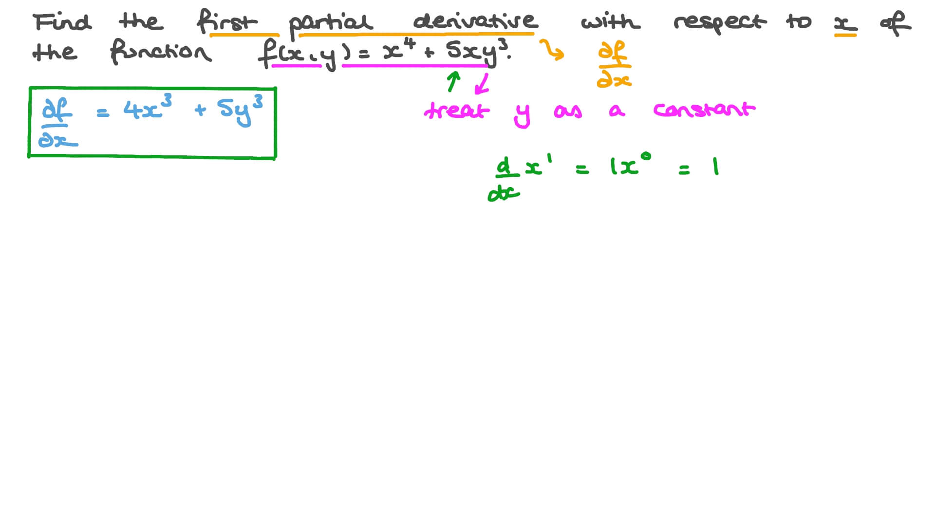 Question Video: Finding the First Partial Derivative in a Multivariable ...
