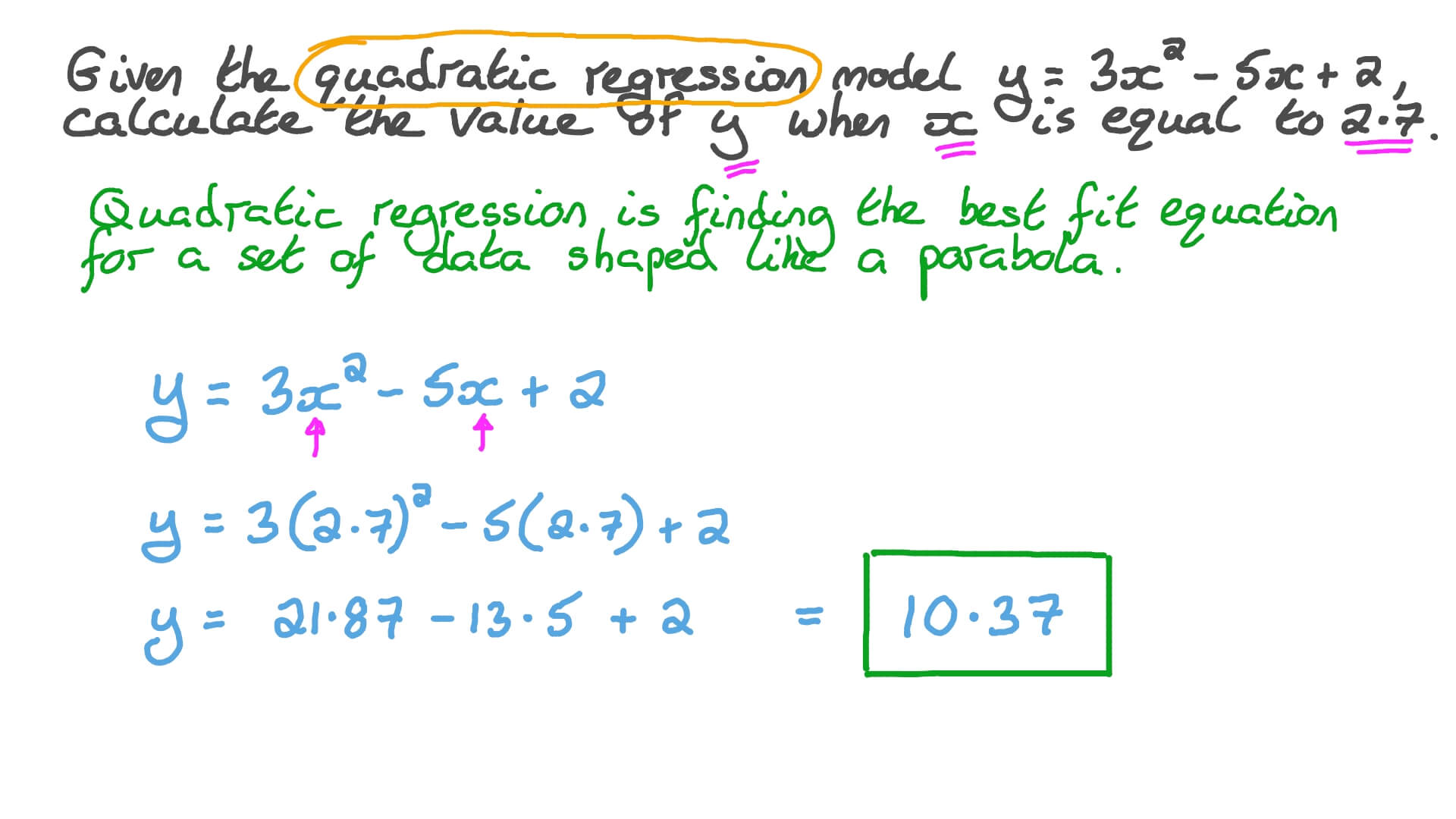 How To Compute Regression Equation LINEAR REGRESSION Data Analyze Choose A Value For The 
