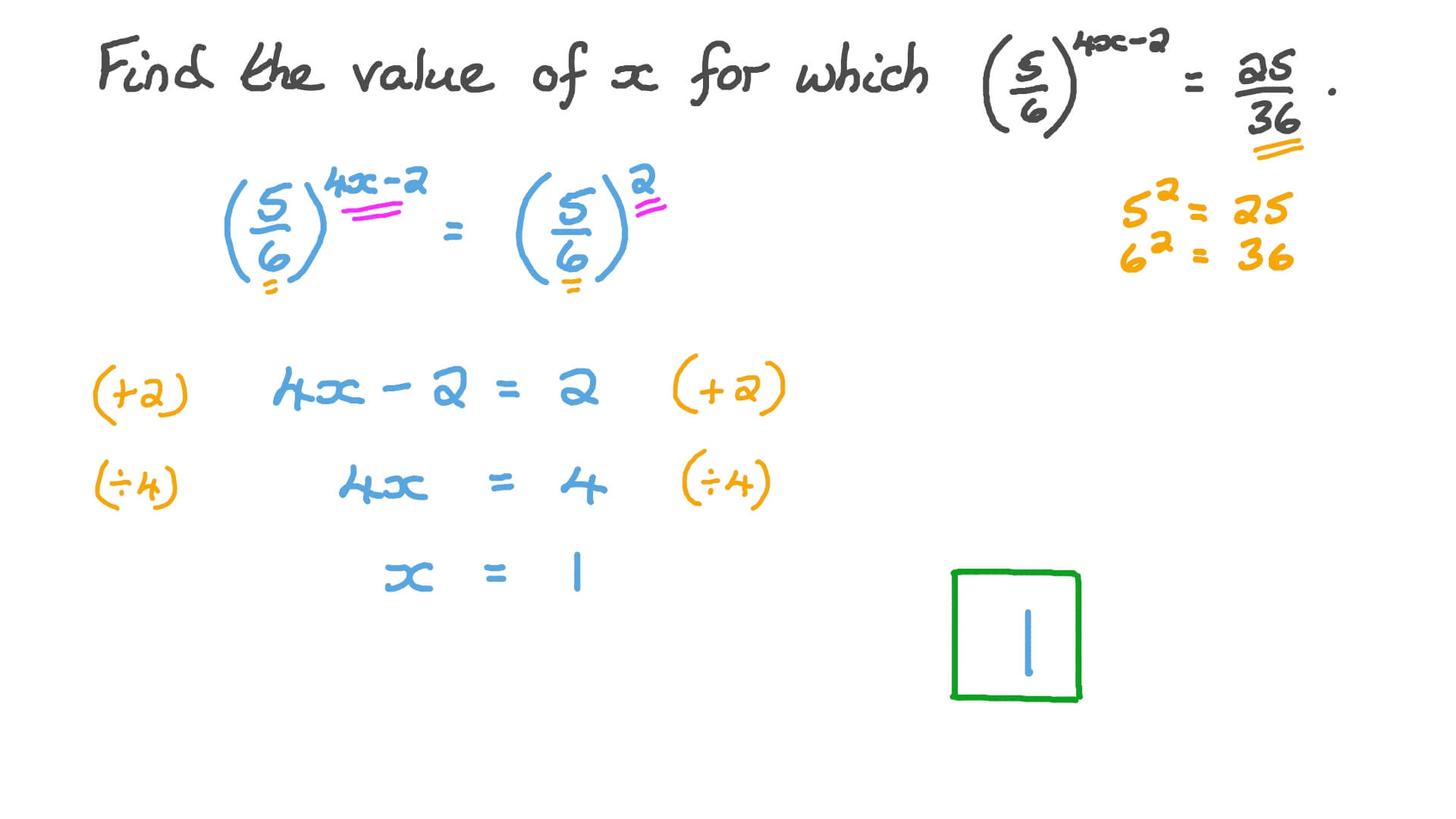 ion Video Solving Exponential Equations Using Laws Of Exponents 