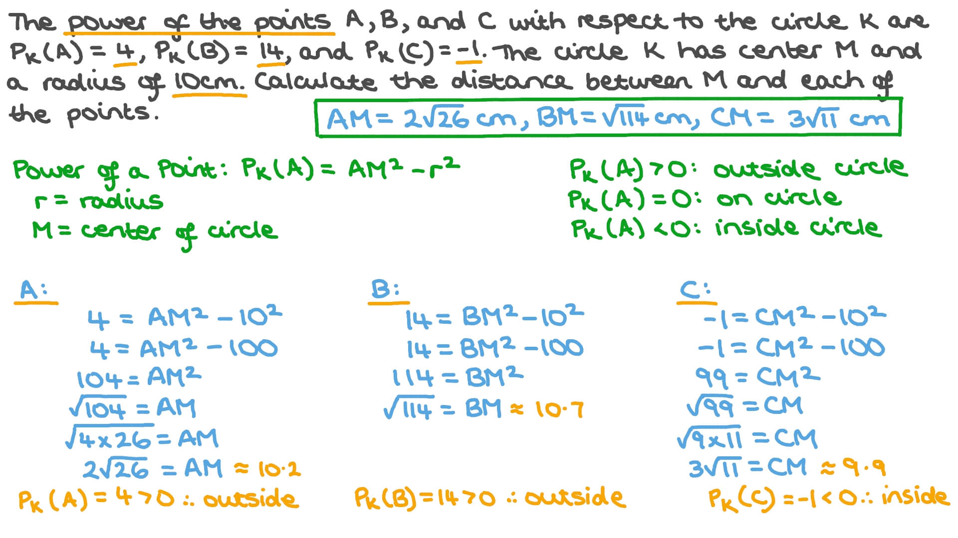 Question Video: Finding the Distance between Three Points and the ...