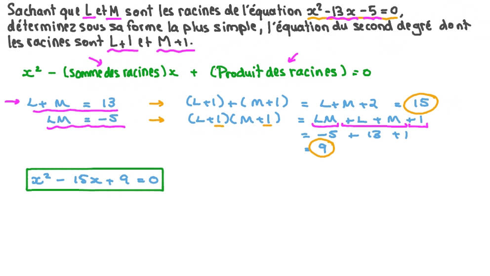 Question Video: Écrire des équations du second degré sous leur forme la ...