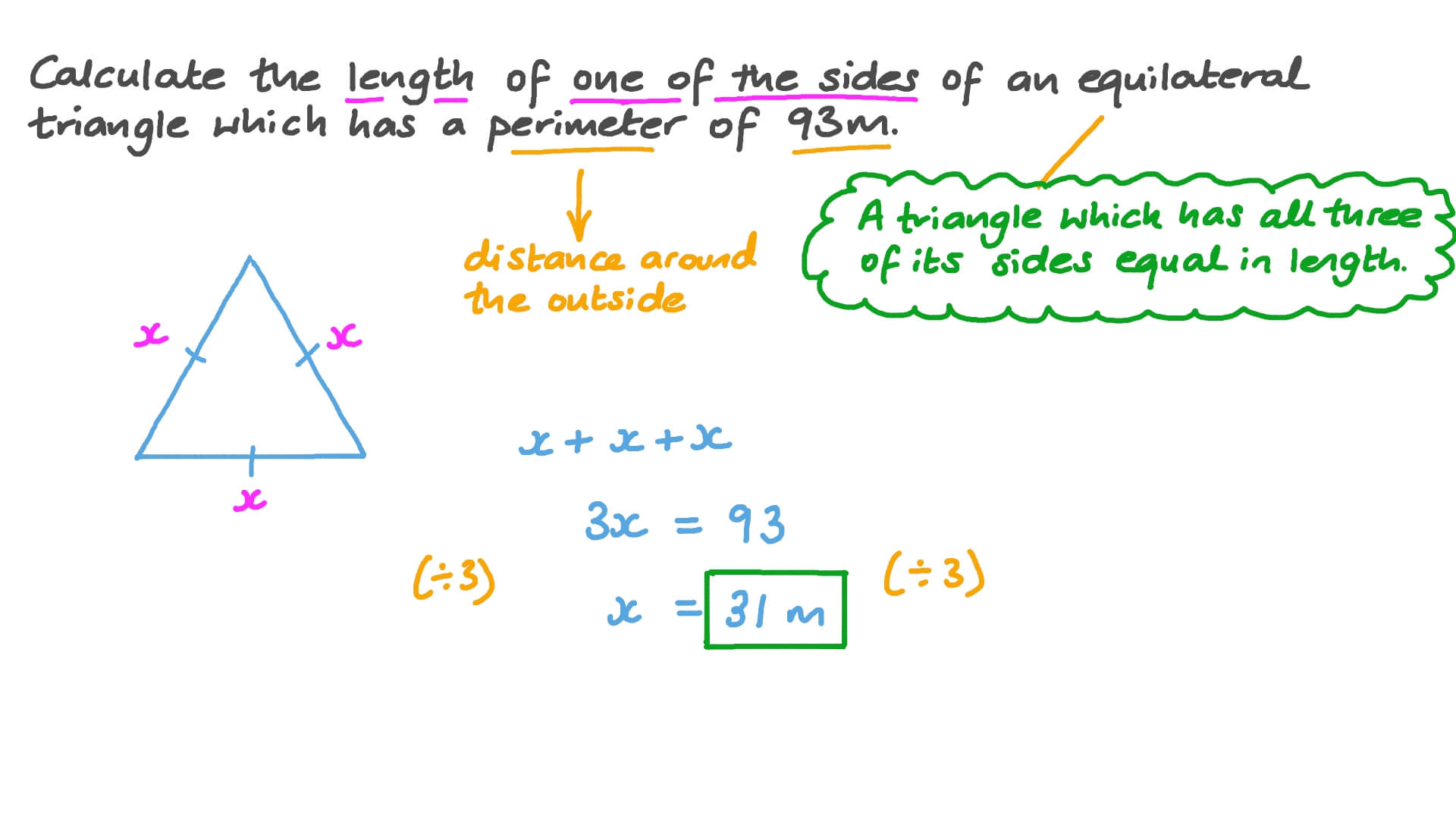 ion Video Finding The Side Length Of An Equilateral Triangle 