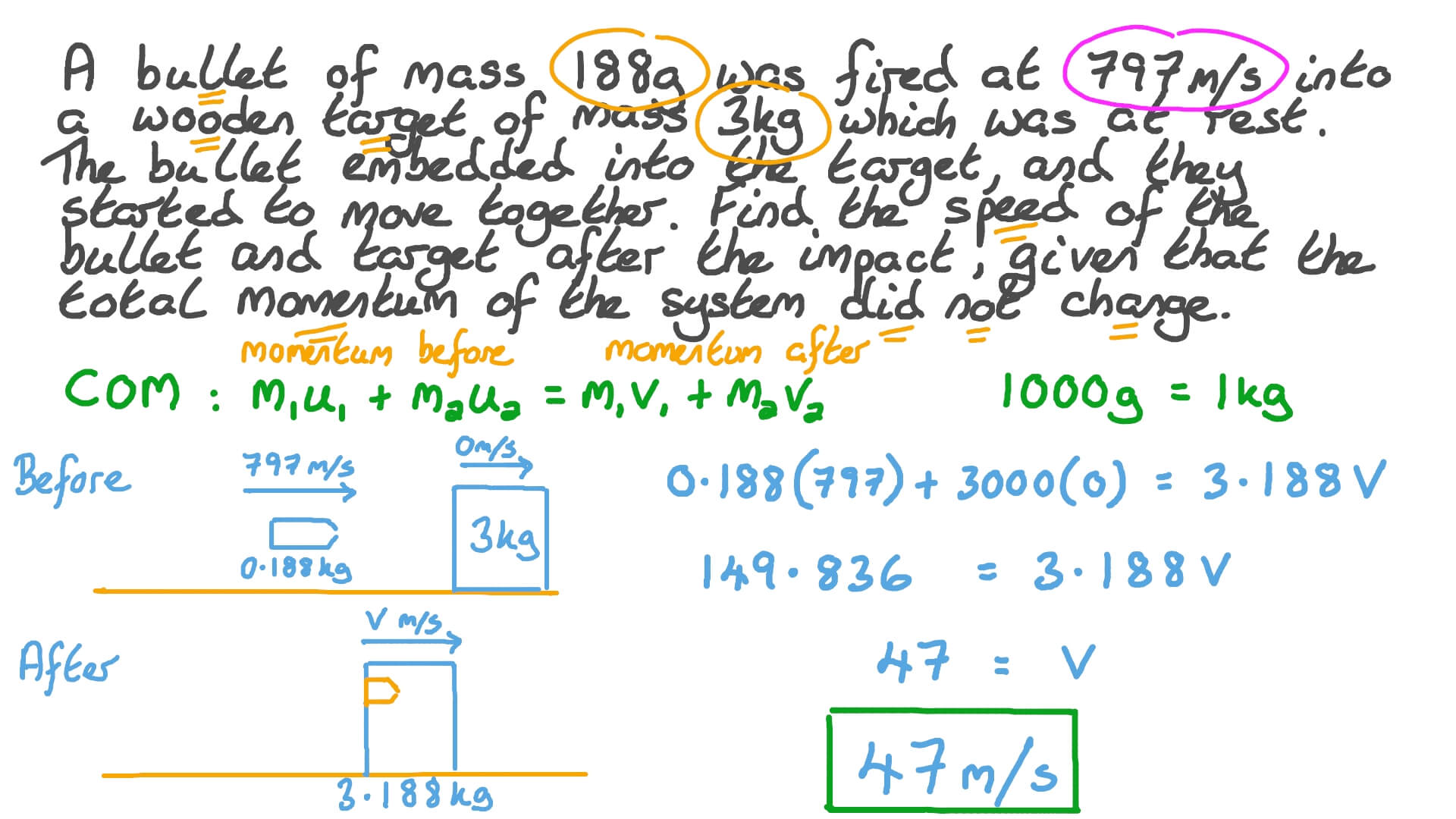 Question Video: Studying the Collision of a Moving Body with A Body at ...
