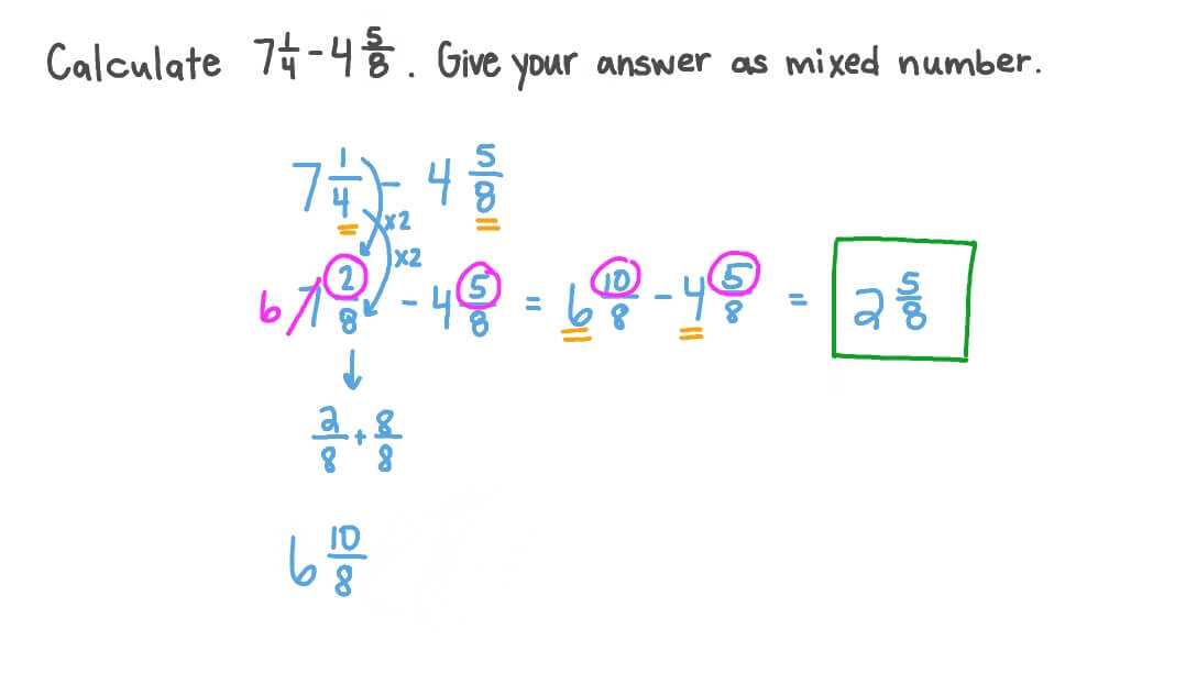 ion Video Subtraction Of Rational Numbers Into Simplest Form Nagwa