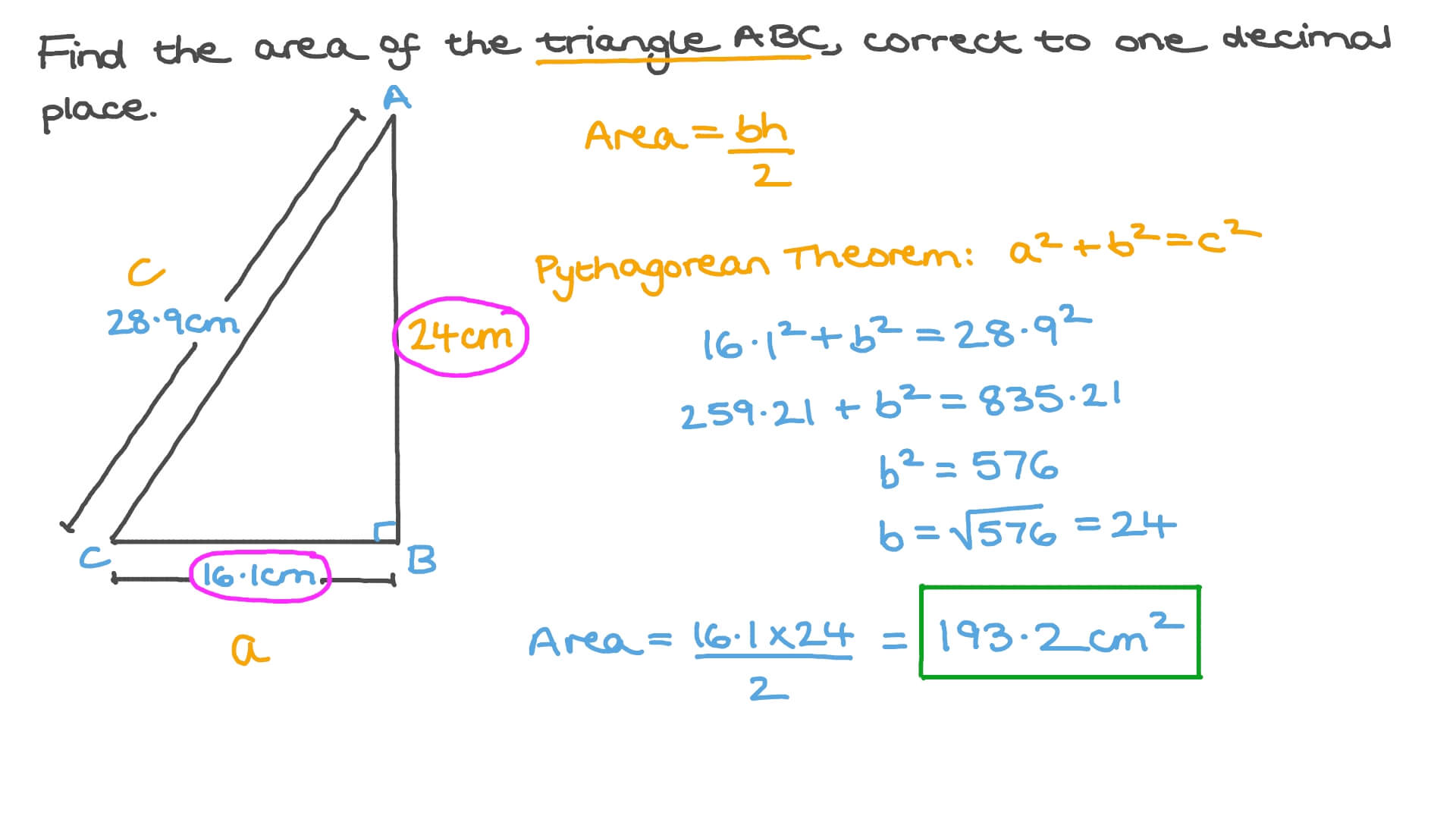 Question Video Applying Pythagoras s Theorem To Solve Complex Problems