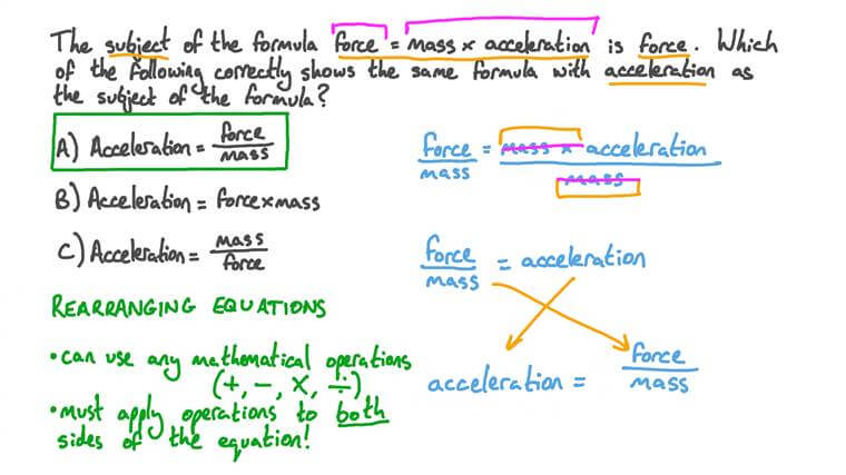 Lesson: Rearranging Formulas for Physical Quantities | Nagwa