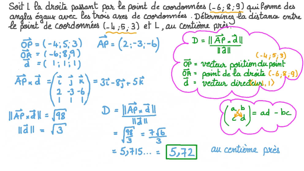 Question Video: Trouver des distances entre des points et des droites ...