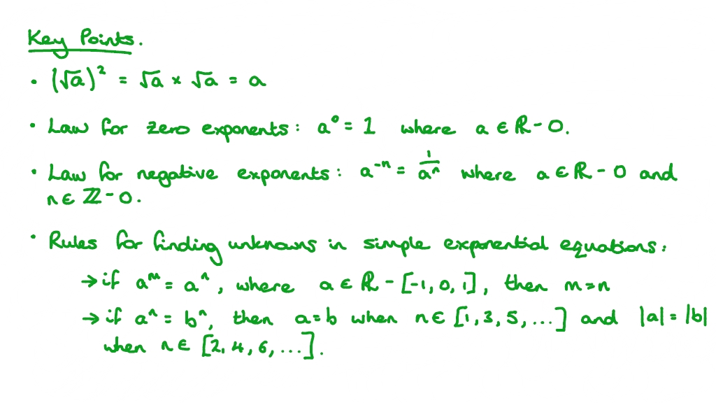 Lesson Video Power And Exponents Over The Real Numbers Nagwa