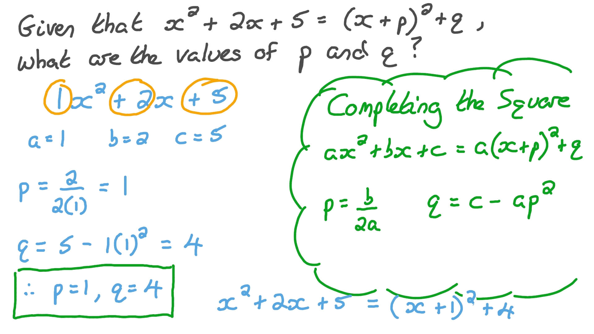 Question Video: Manipulating Quadratic Expressions by Completing the ...