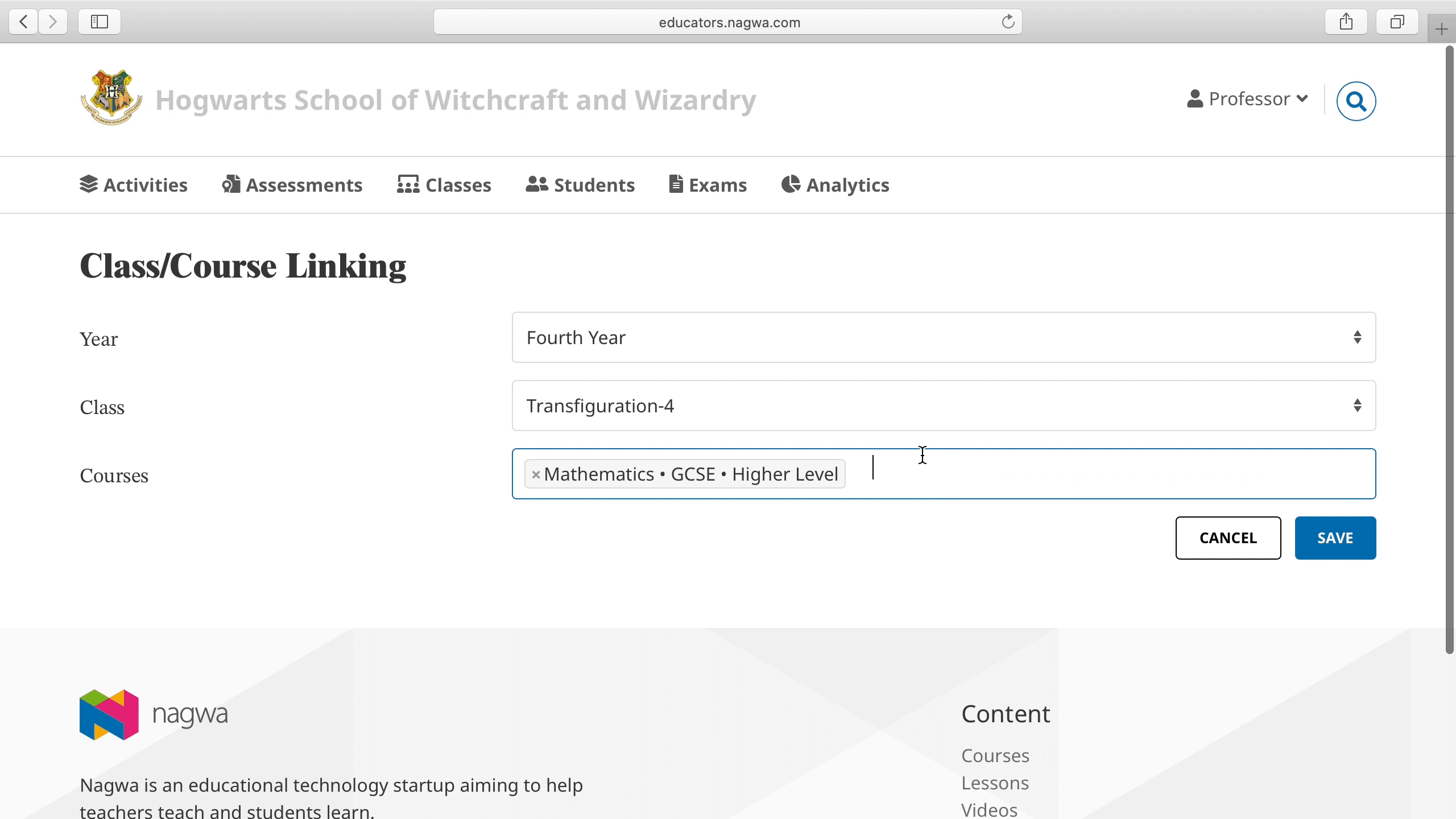 Video: Assigning a Course to a Class | Nagwa