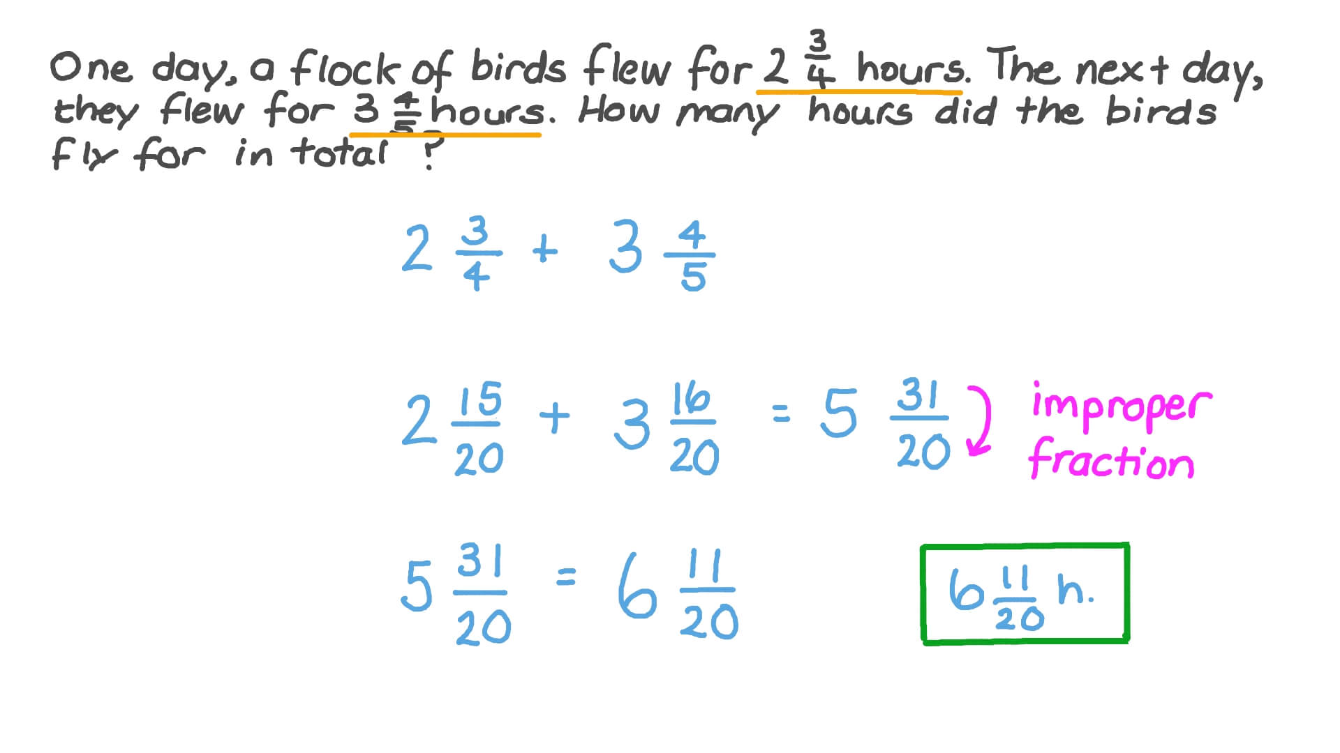 Question Video: Solving Word Problems by Adding Two Mixed Numbers | Nagwa