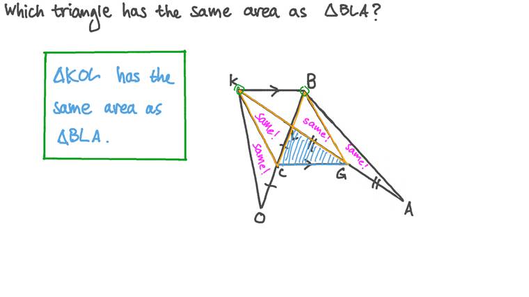 Lesson: Equality of the Areas of Two Triangles | Nagwa