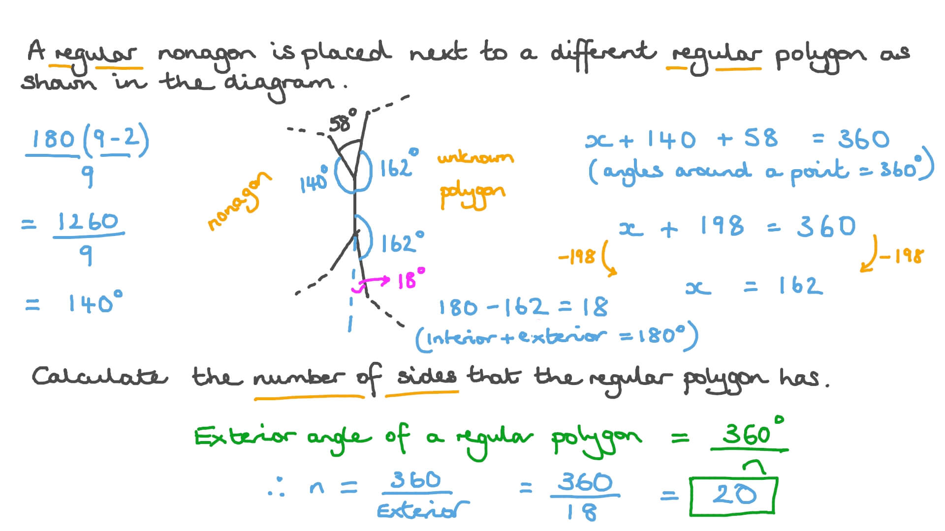 Video: Using Interior Angles of a Polygon to Solve a Problem | Nagwa