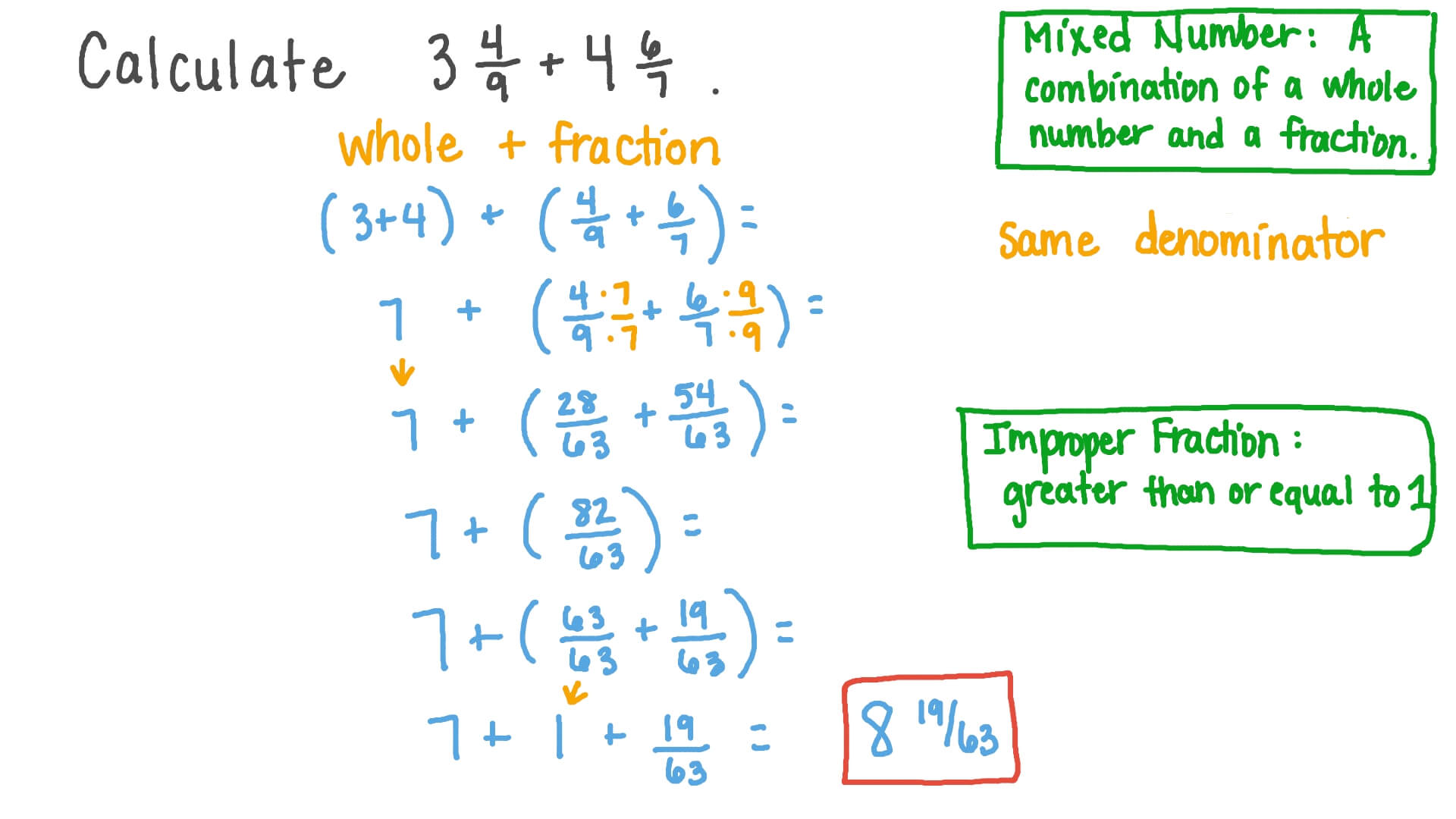 Question Video Adding Two Mixed Numbers Nagwa