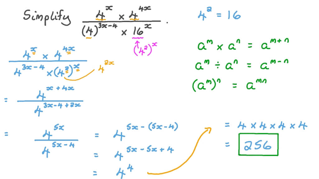 Question Video: Simplifying Rational Algebraic Expressions Using Laws ...