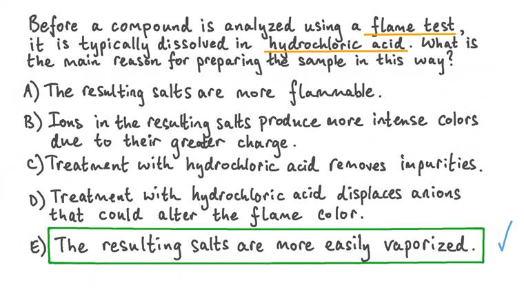 Lesson: Flame Tests | Nagwa
