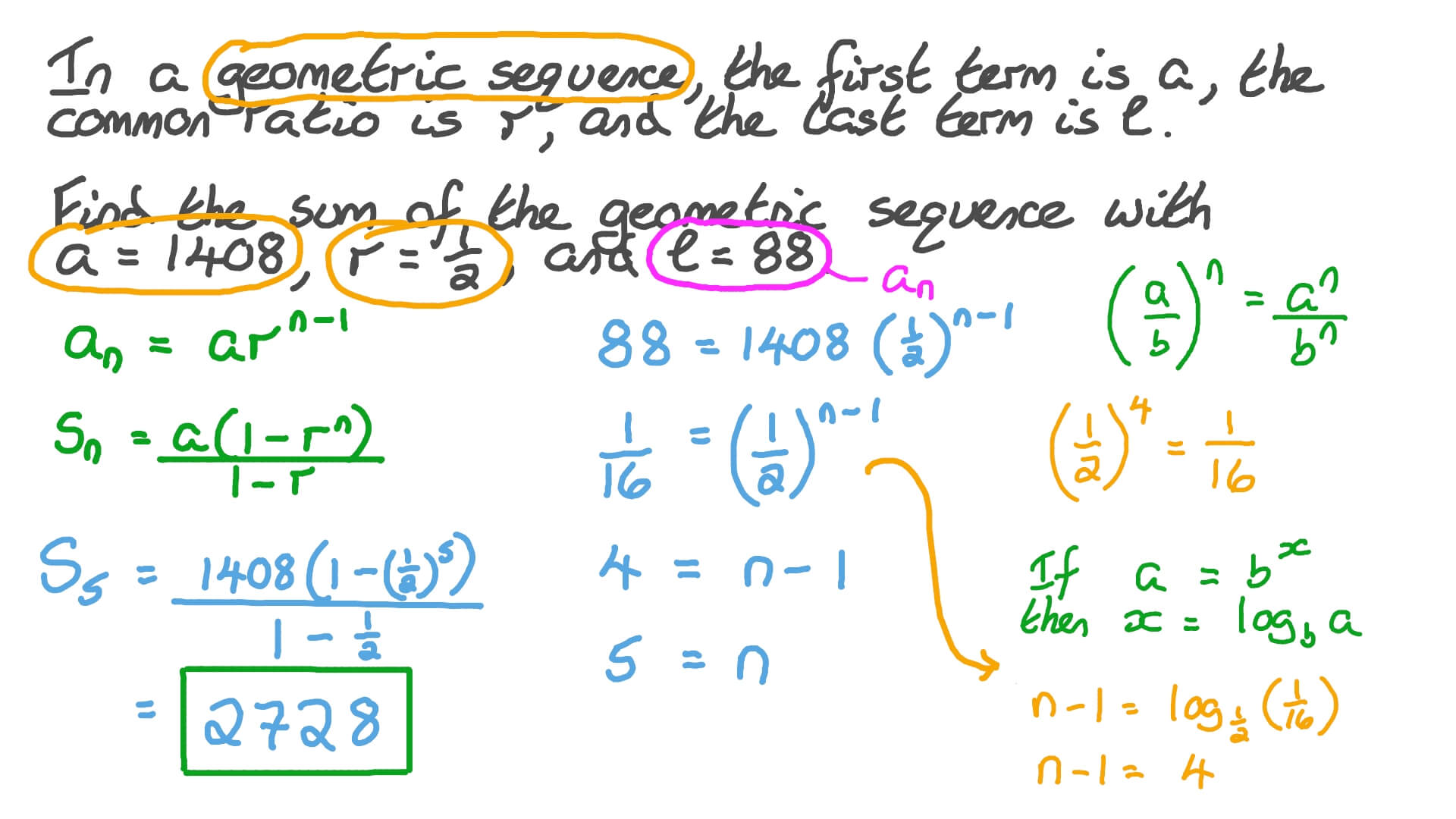ion Video Finding The Sum Of A Geometric Sequence Given Its First 
