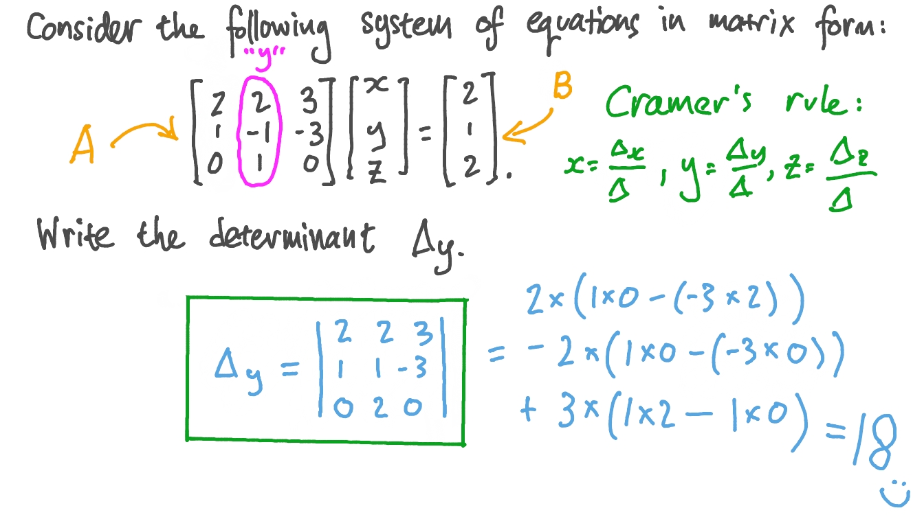 ion Video Using Cramer s Rule Nagwa