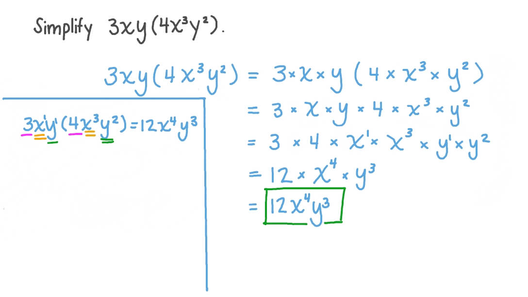 Question Video Multiplying Two Monomials Nagwa