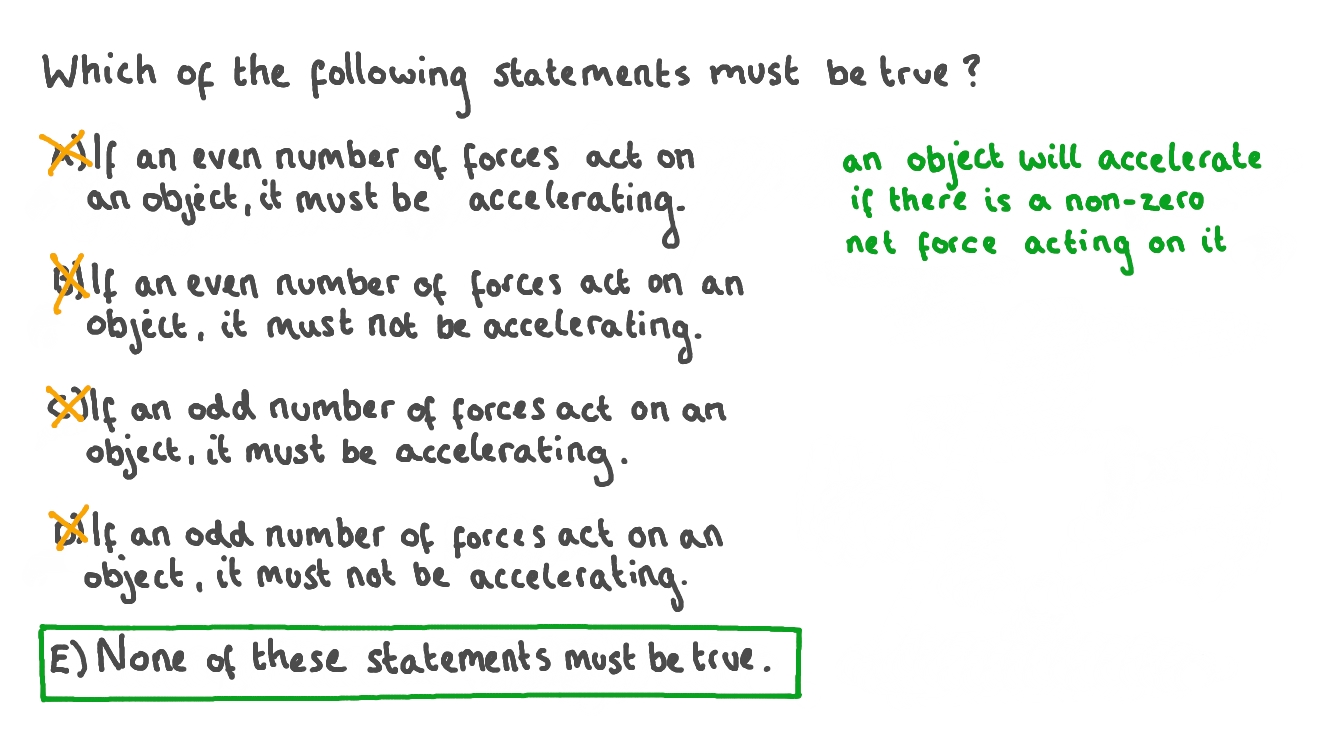 Question Video: Describing the Forces Acting on an Accelerating Object | Nagwa