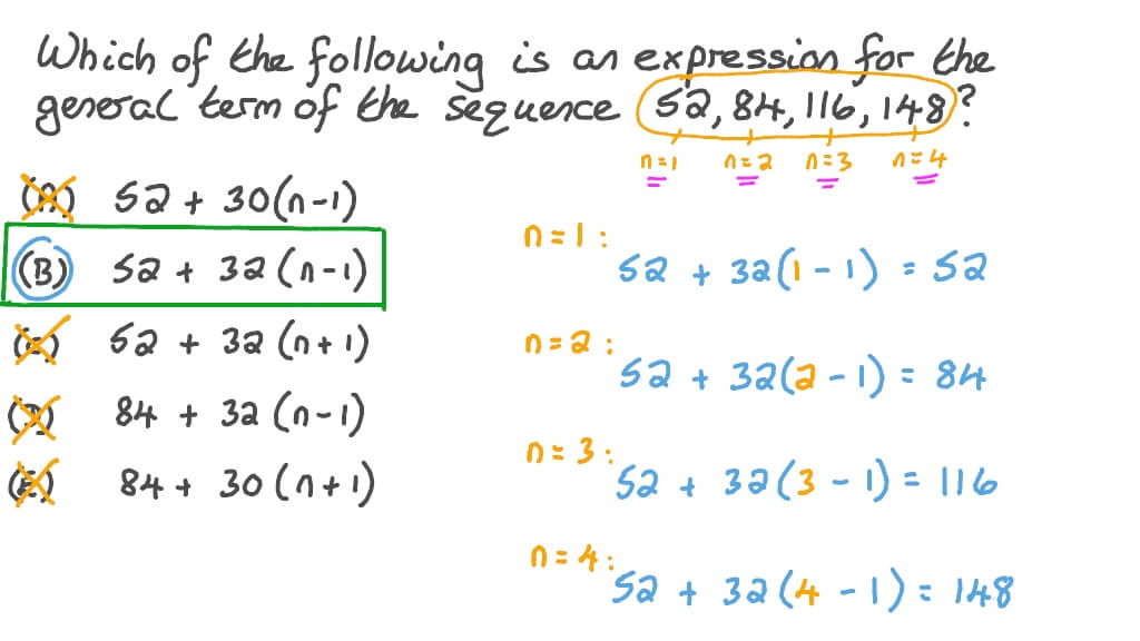 Question Video: Finding the General Formula of a Sequence | Nagwa