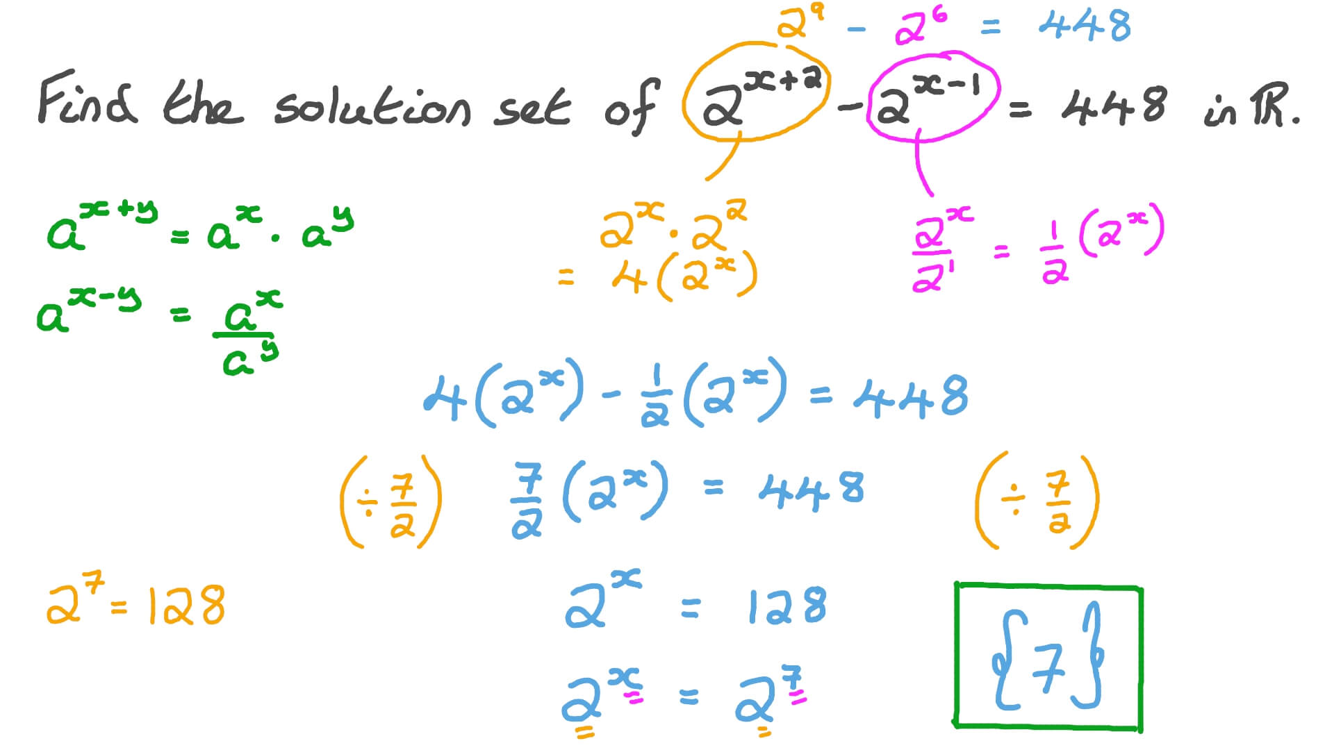 Question Video Solving Exponential Equations Using Laws Of Exponents