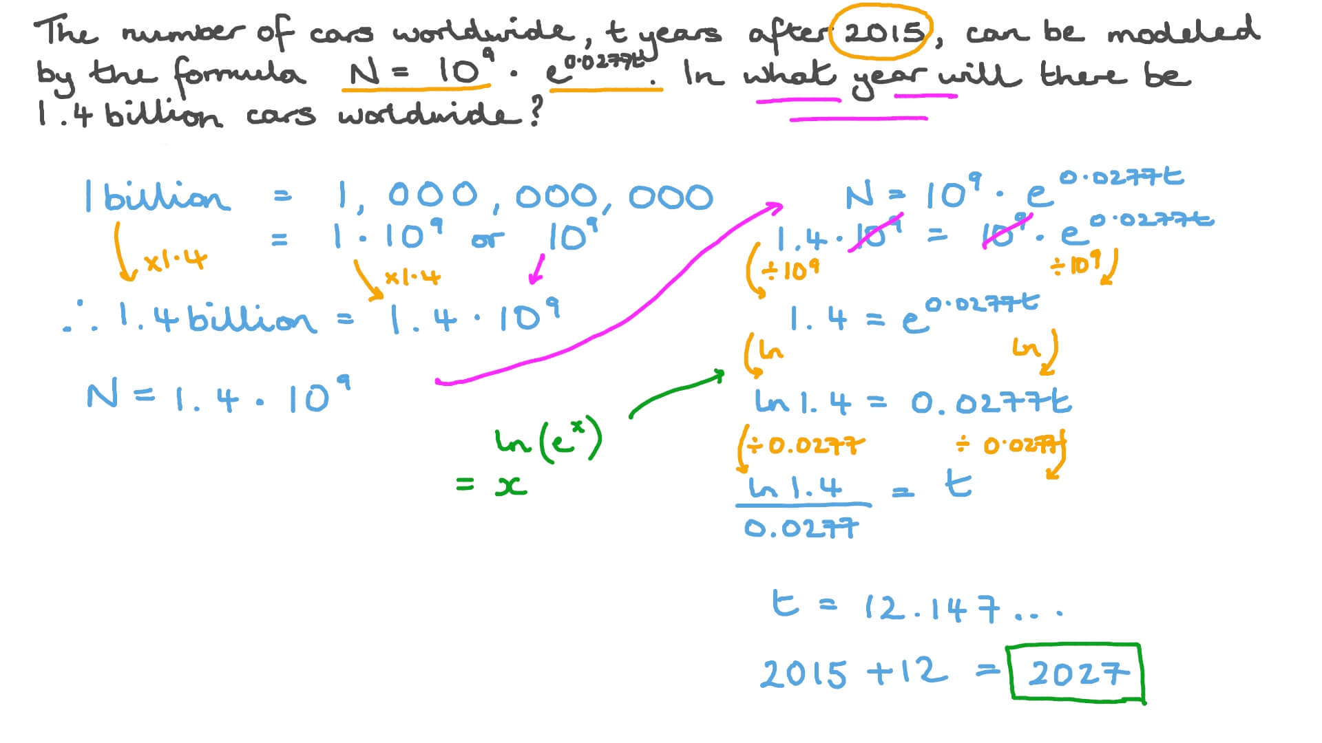 Question Video: Applications of Exponential Growth | Nagwa