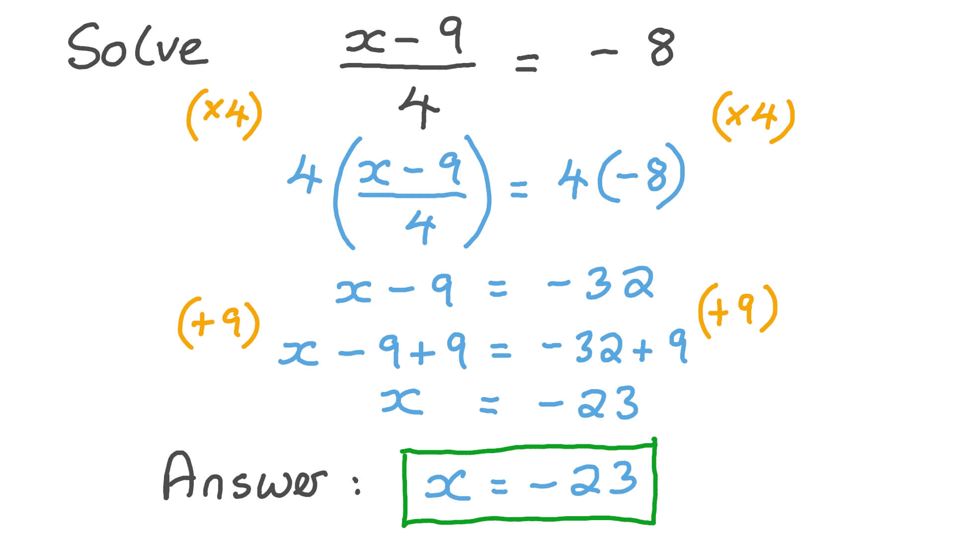 Question Video Solving One Variable Equations Nagwa