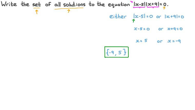 Lesson: Absolute Value Equations | Nagwa
