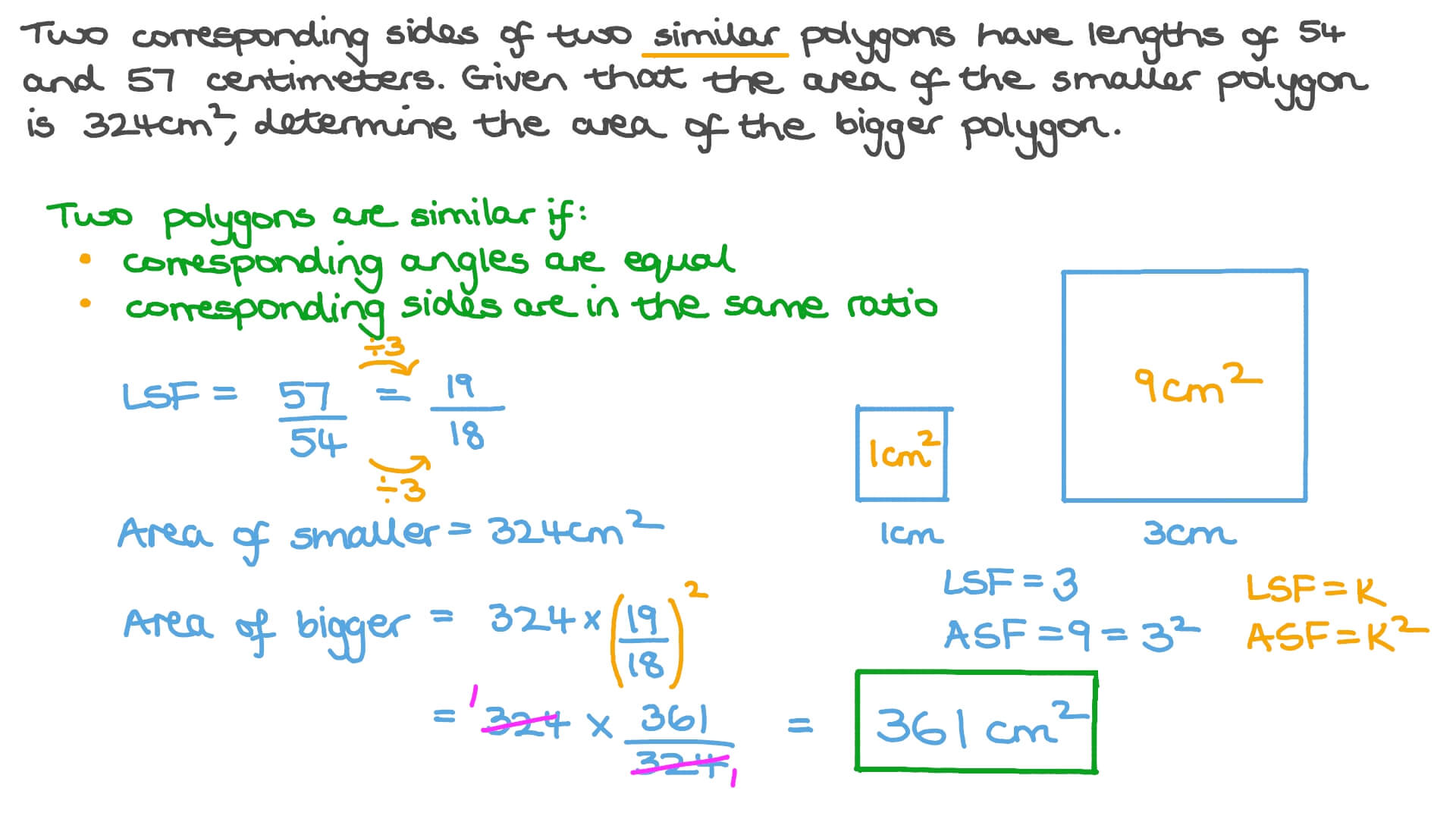 Question Video: Finding the Area of a Polygon given One of Its Sides’ Length, the Area of a ...