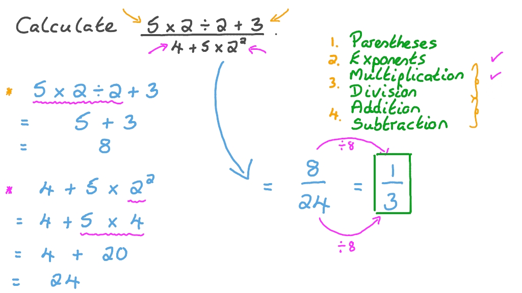 Question Video: Using Order of Operations to Evaluate Numerical ...
