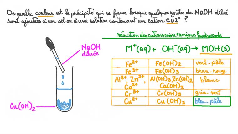 Leçon : Tests des cations | Nagwa