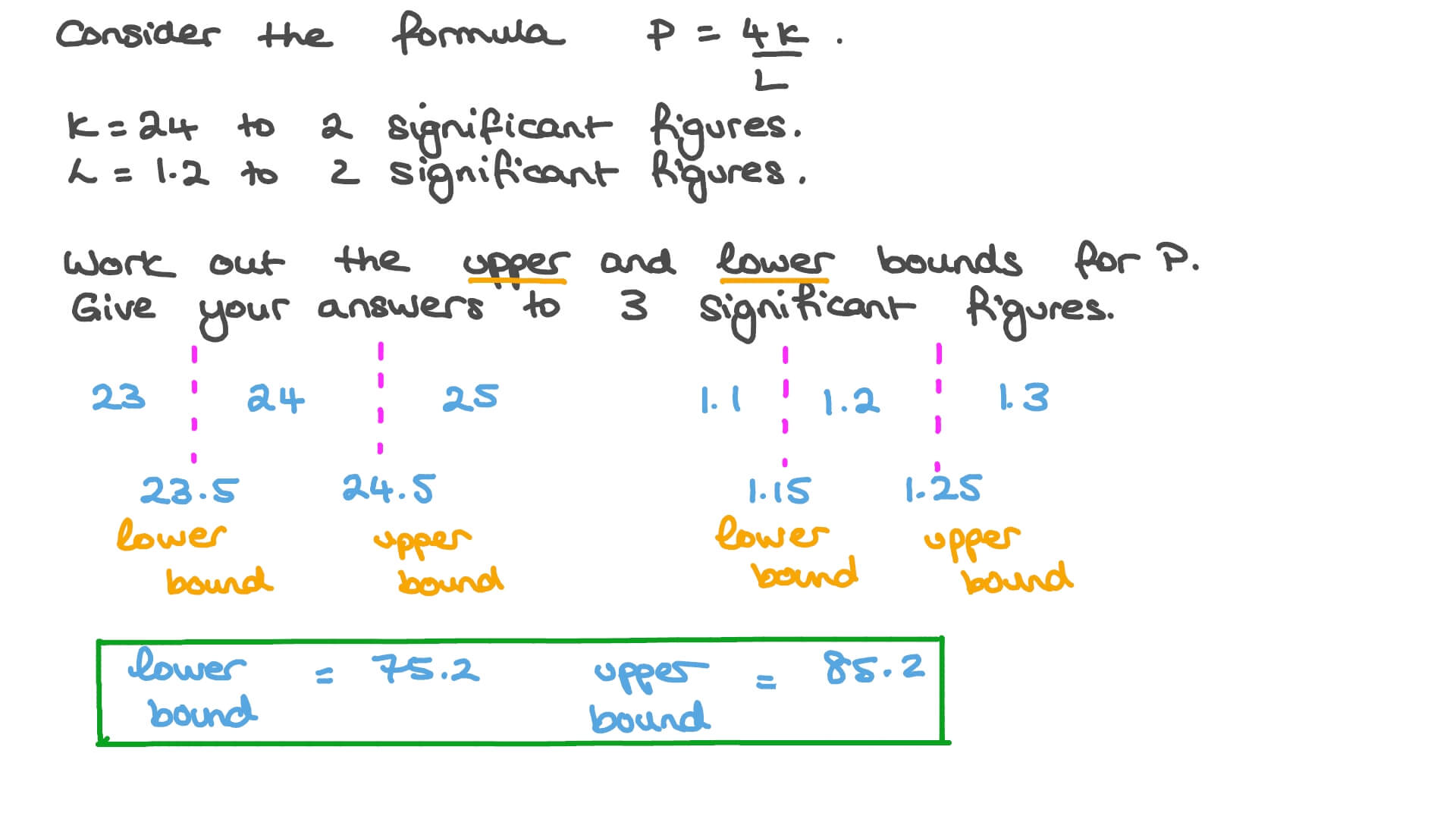 Video: Finding the Upper and Lower Bounds of a Value in an Equation Given the Accuracy of the ...