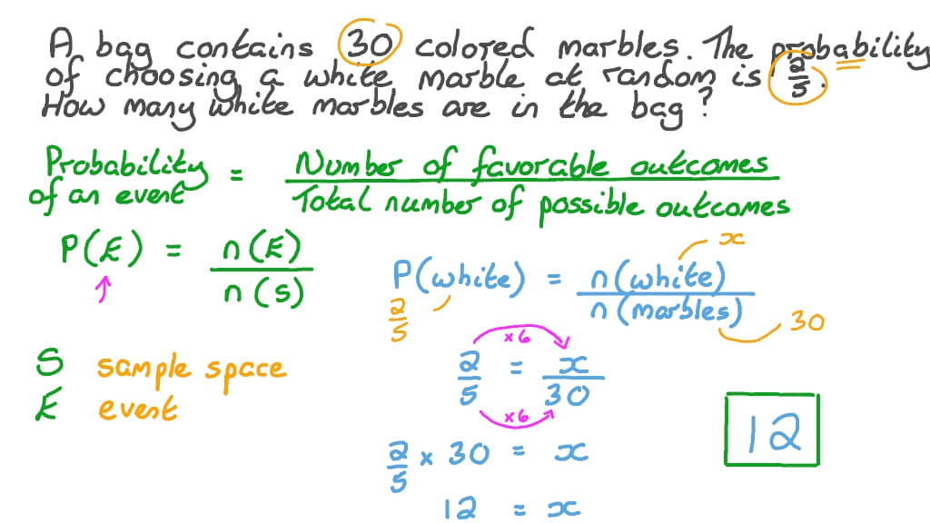 Question Video Using Theoretical Probability To Solve A Problem Nagwa
