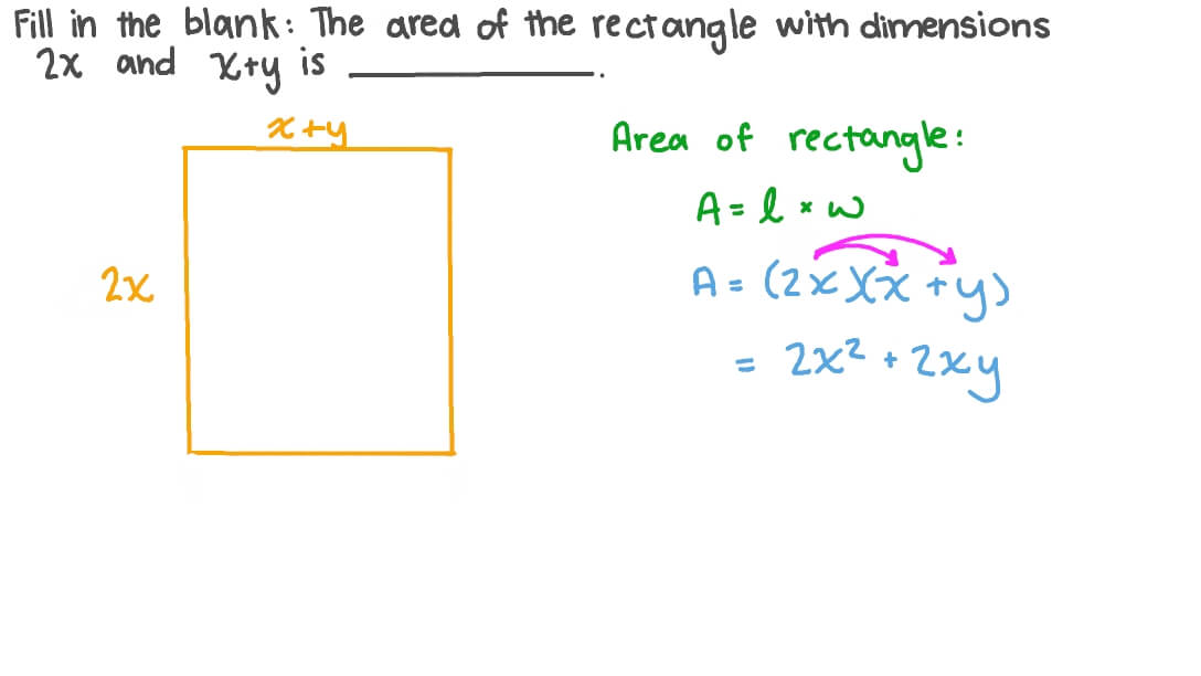Question Video Finding The Area Of A Rectangle By Multiplying An