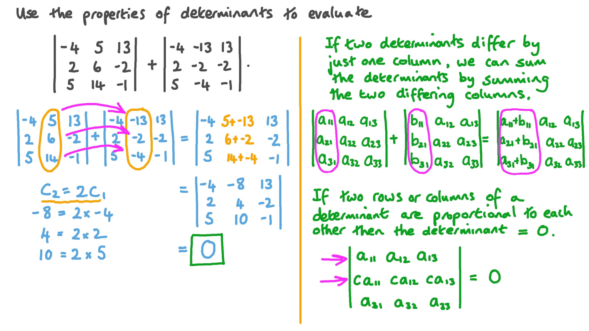 ion Video Using The Properties Of Determinants To Evaluate The