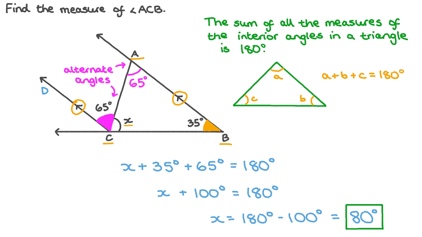 ion Video Finding The Measure Of An Interior Angle Of A Triangle