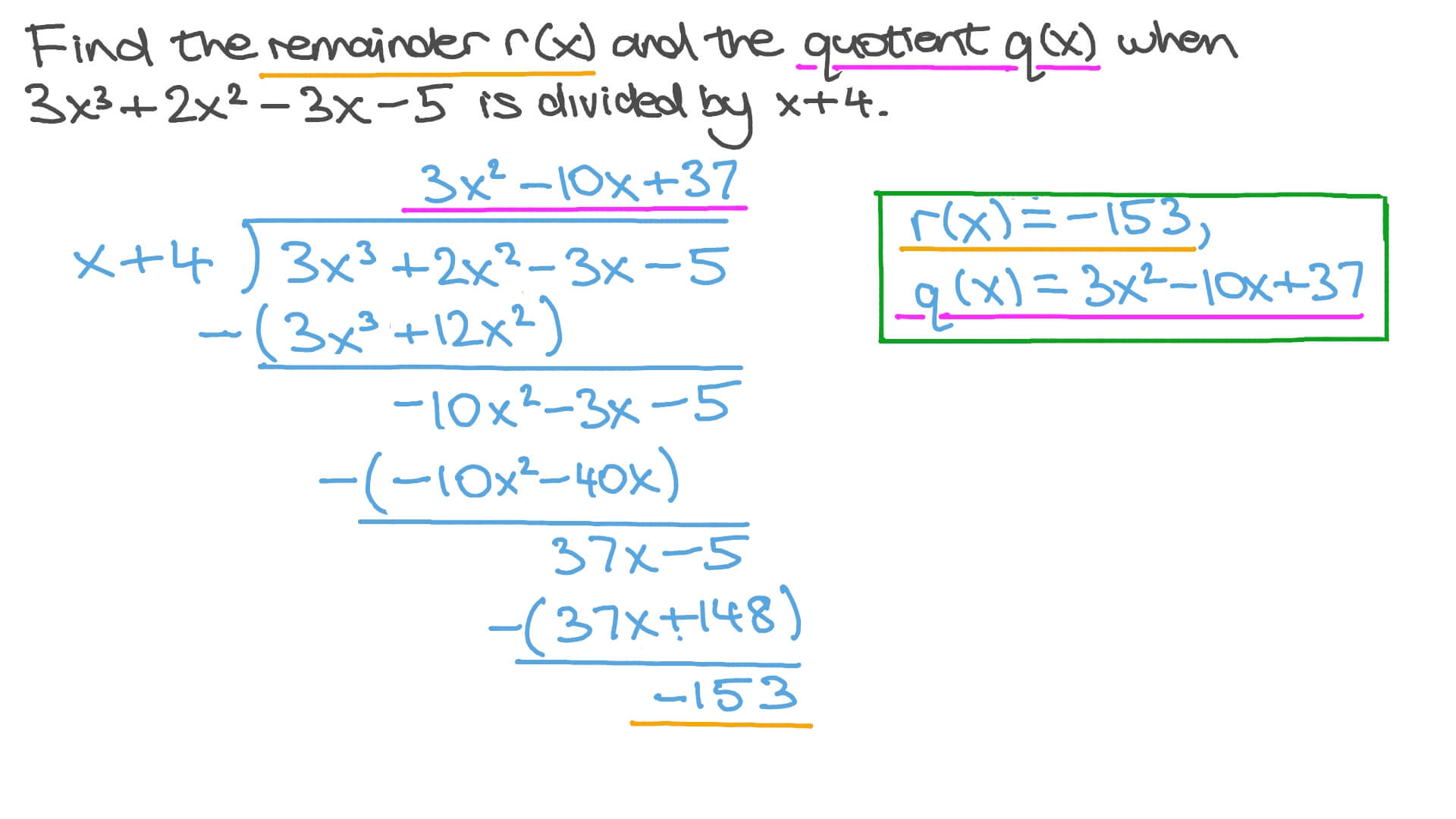 ion Video Finding A Quotient And Remainder From A Polynomial 