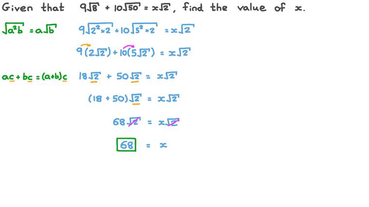 Lesson: Adding and Subtracting Square Roots | Nagwa