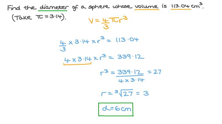 Lesson: Volumes of Spheres | Nagwa