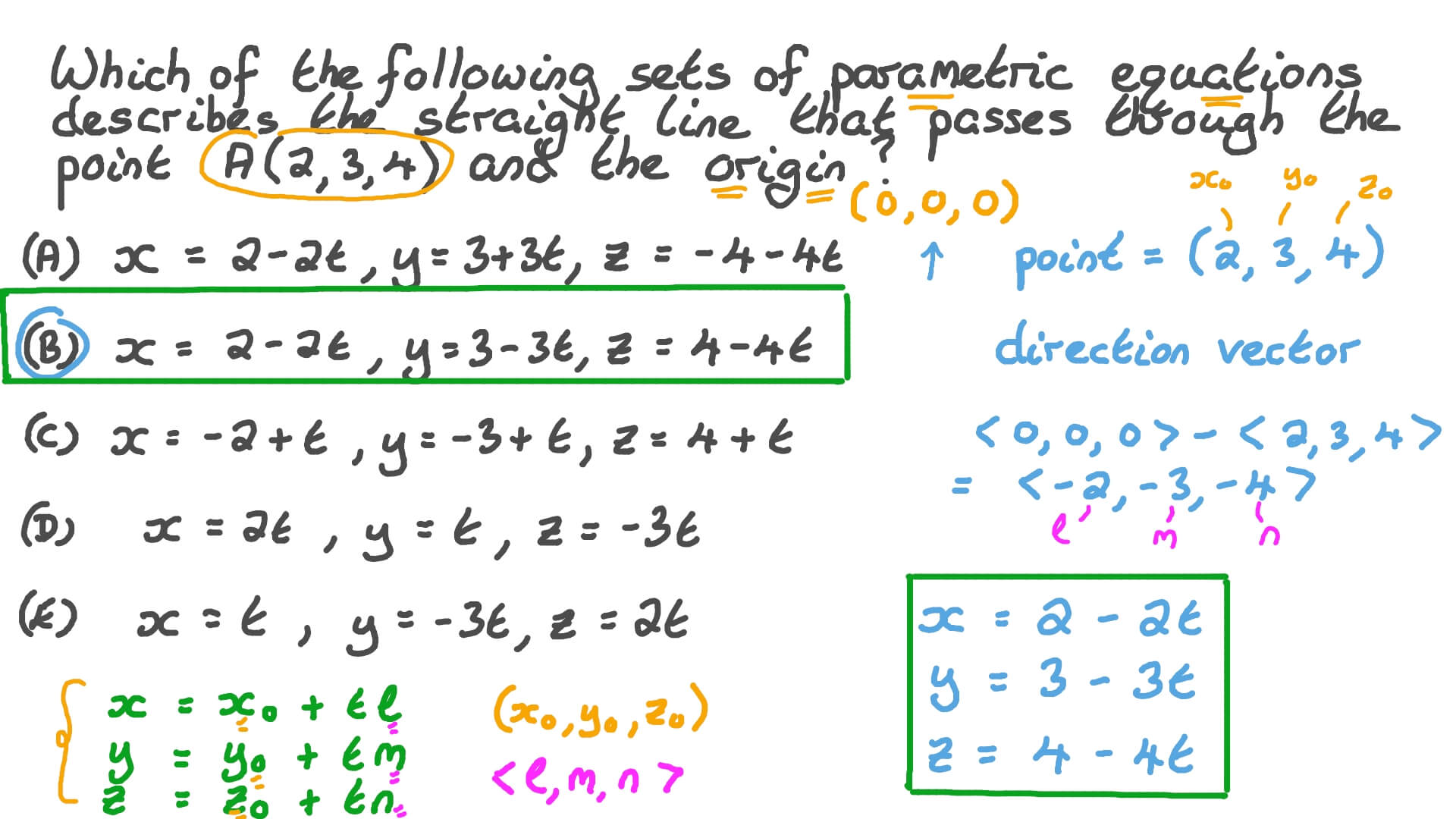 ion Video Finding The Parametric Equation Of A Line Passing