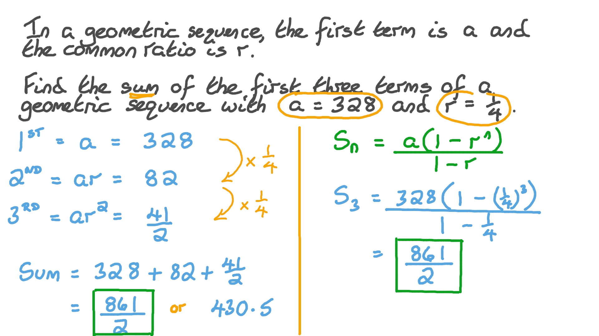 Question Video Finding The Sum Of Terms Of A Geometric Sequence