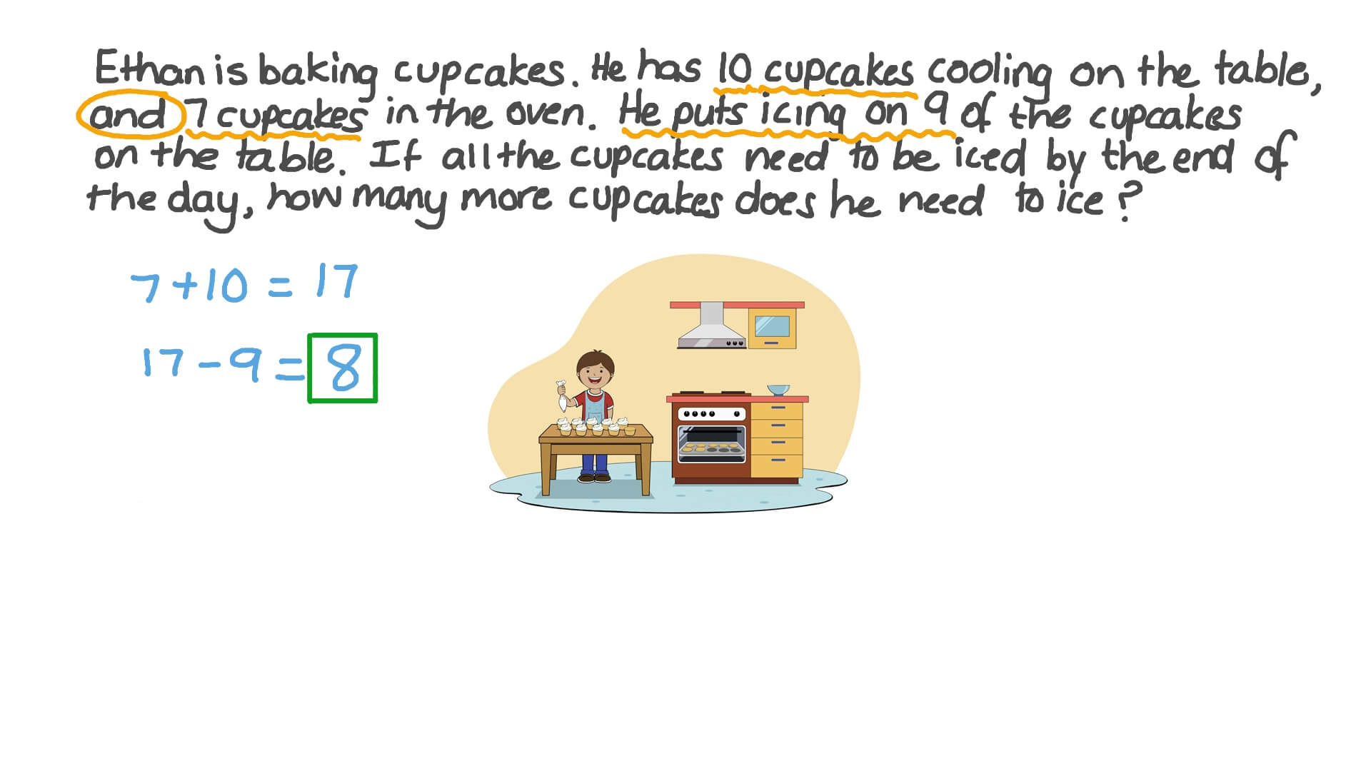 Question Video: Solving Addition and Subtraction Word Problems by Performing Easy Calculations ...