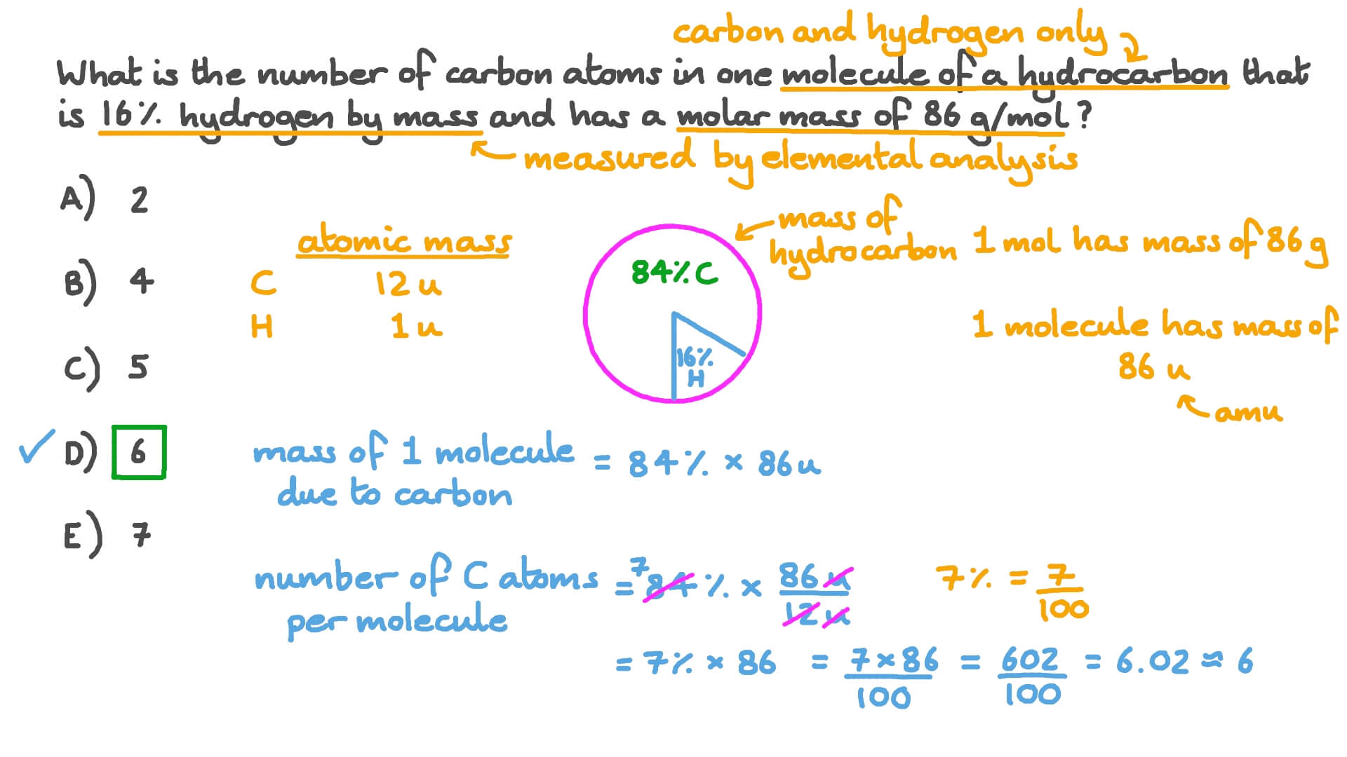 Video: Calculating the Number of Carbon Atoms in One Molecule of a ...