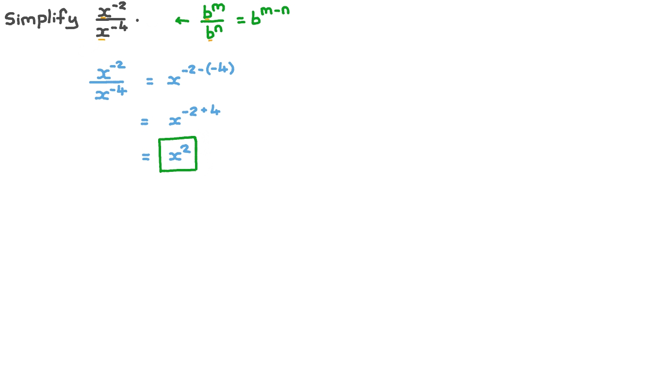 Question Video: Simplifying an Algebraic Expression Using Exponent Laws ...