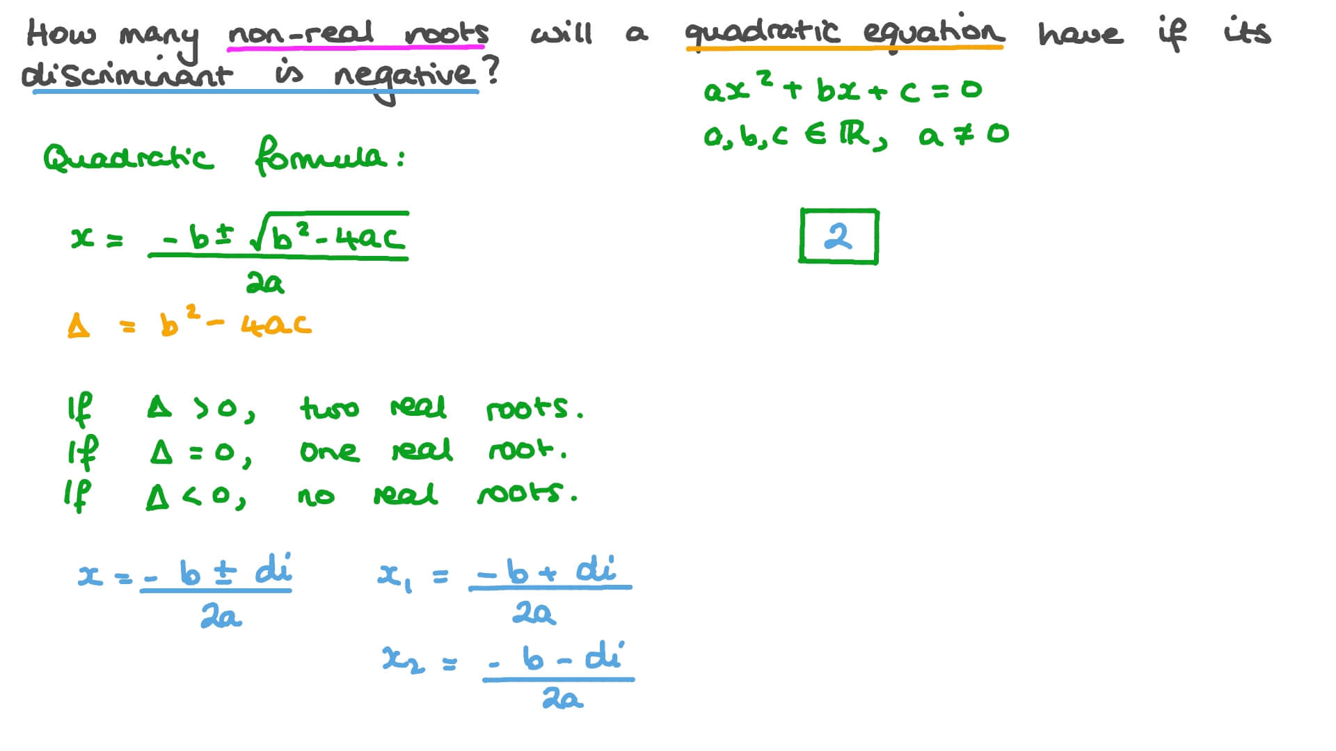 ion Video Using The Sign Of The Discriminant To Determine The