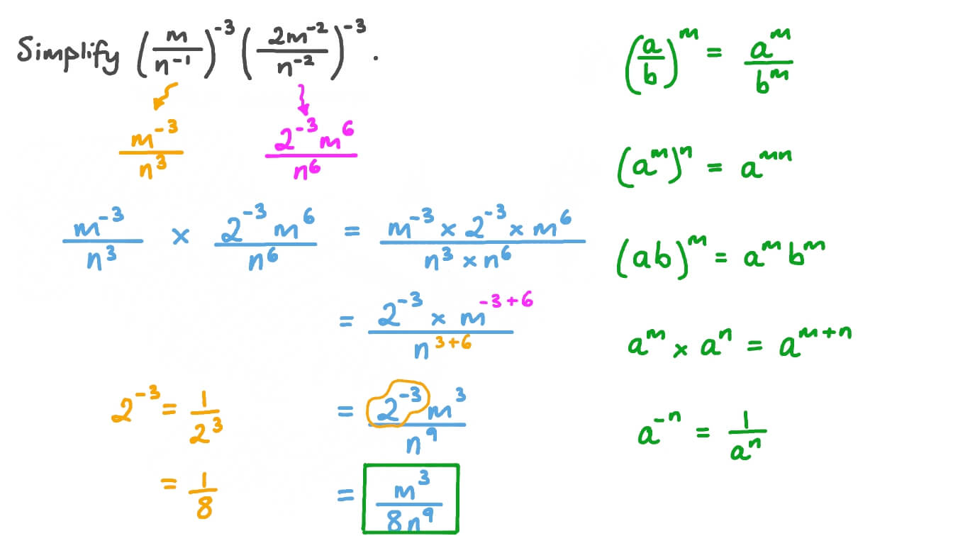 Question Video Simplifying An Algebraic Expression Involving Negative